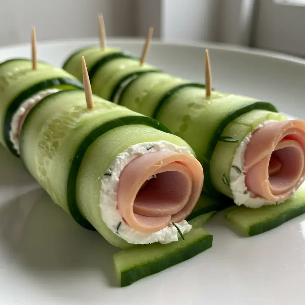 Ham & Cream Cheese Cucumber Rolls - Meal Prepedia